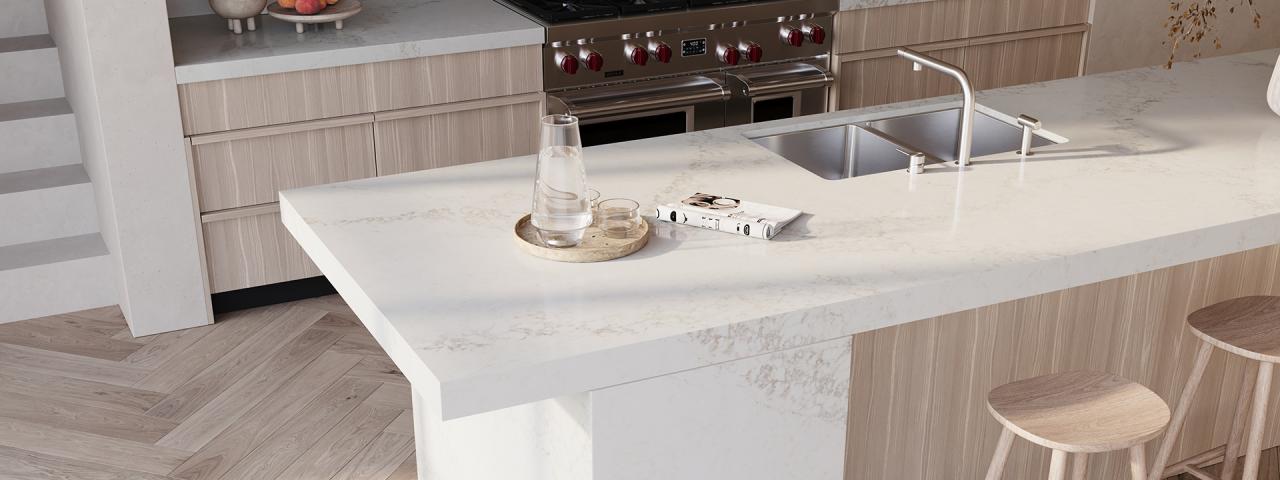 Caesarstone ICON 8100 Calacatta Lacebound | Naturstein Risse